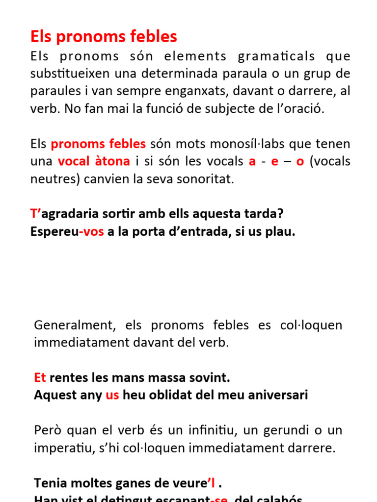 3-Pronoms Febles CI | PDF
