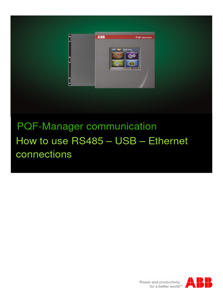 PQF-Manager Communication With Modbus RTU, Modbus TCP and PQ-Link ...