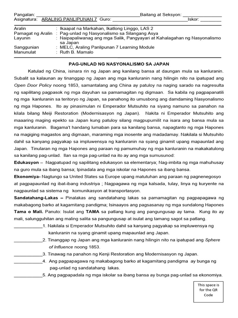 Ap7 Q4 WK3 Las2 | PDF