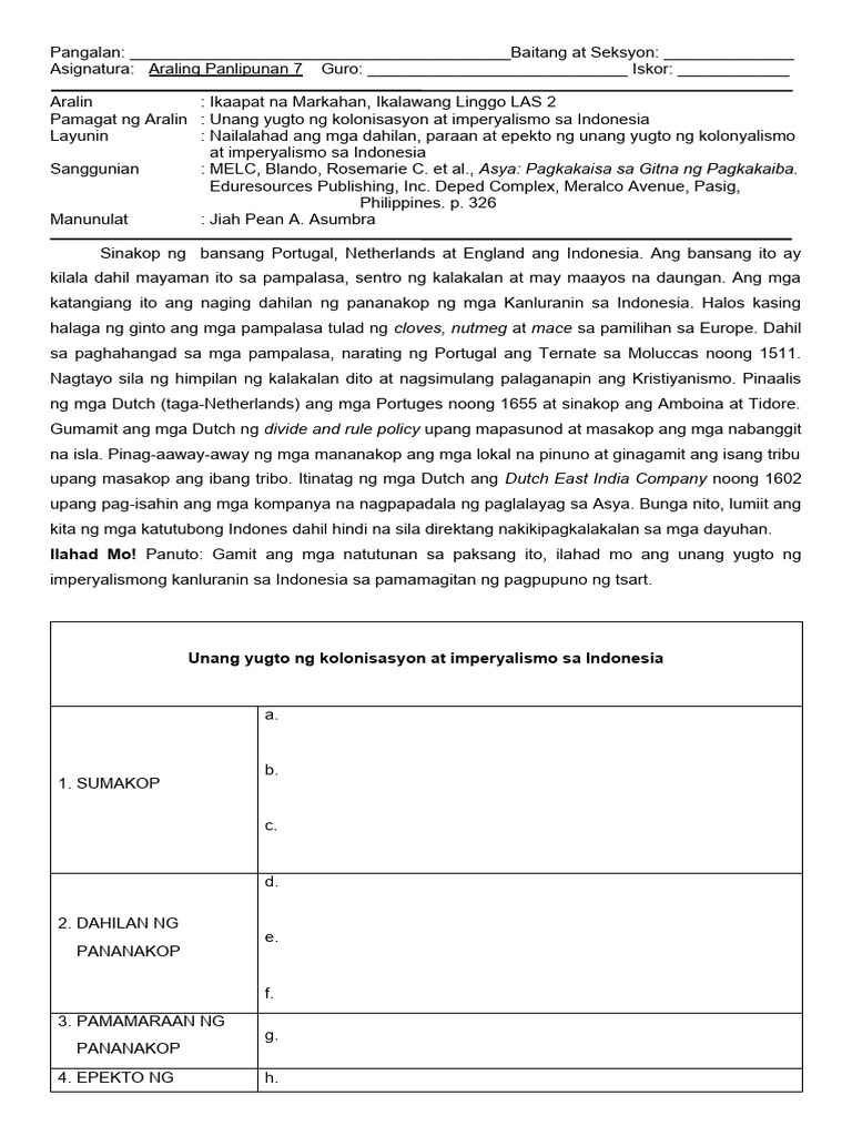 AP7 Q4 Wk2 LAS2 | PDF