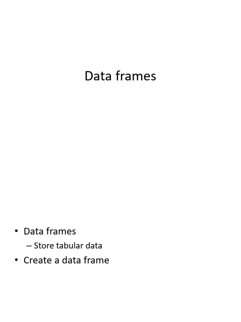 Data frames | PDF