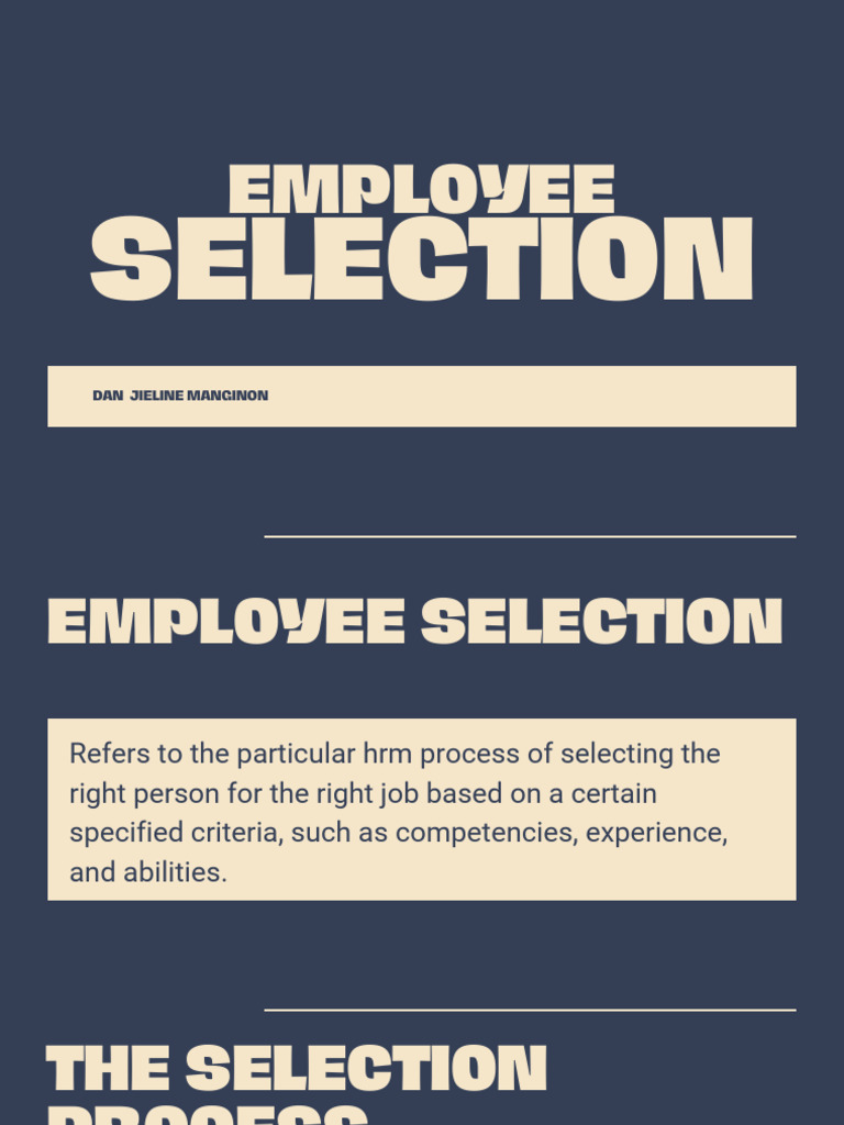 HRM (Employee Selection) | PDF