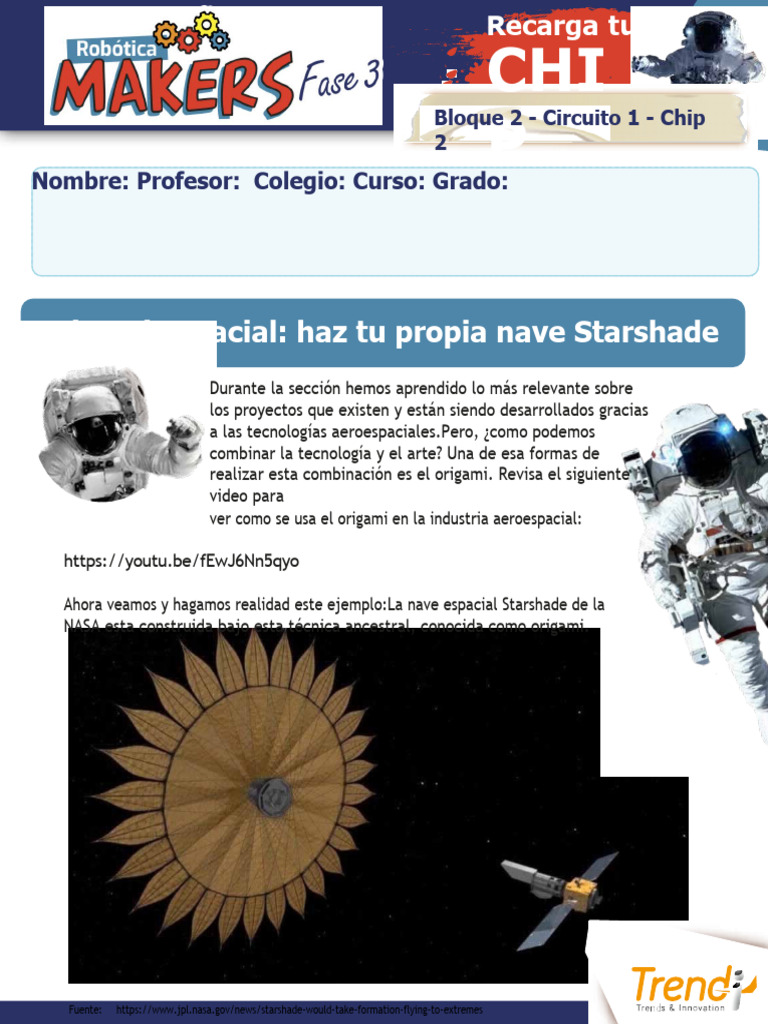 CHI P: Origami Espacial: Haz Tu Propia Nave Starshade | PDF | Origami ...