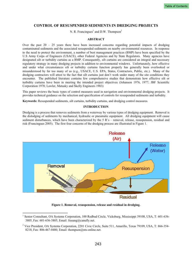 Managing Resuspended Sediments in Dredging | PDF | Dredging | United ...