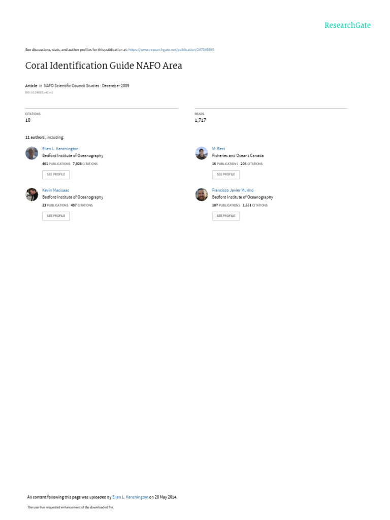 Coral Identification Guide NAFO Area | PDF | Coral | Oceanography