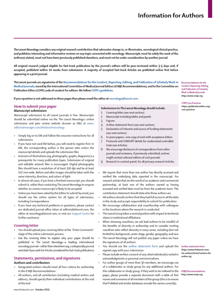 TLN Info For Authors - 1 | PDF | Systematic Review | Academic Journal