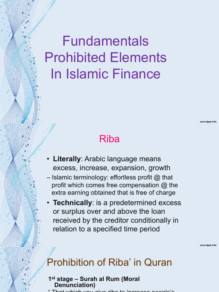Prohibition of Riba in Islamic Finance | PDF | Debt | Loans