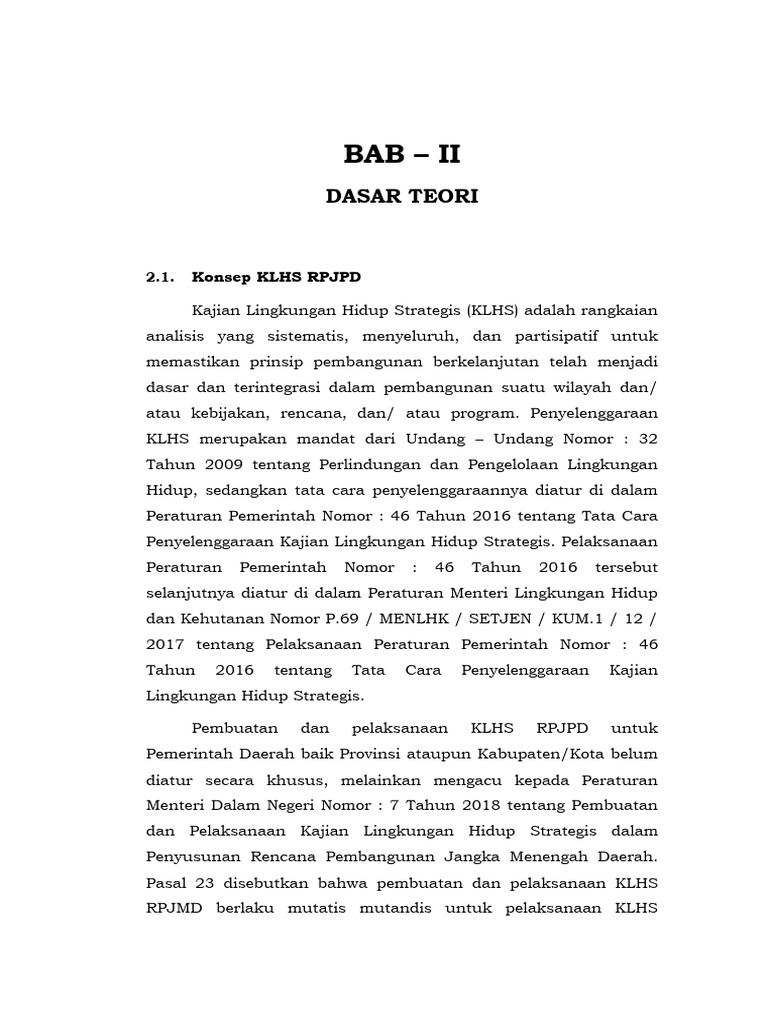 Bab Ii KLHS RPJPD Polos | PDF