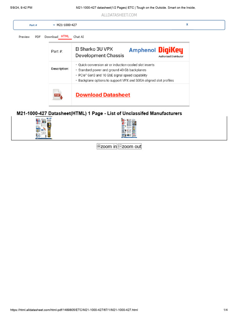 M21-1000-427 Datasheet (HTML) 1 Page - List of Unclassifed Manufacturers | Download Free PDF ...