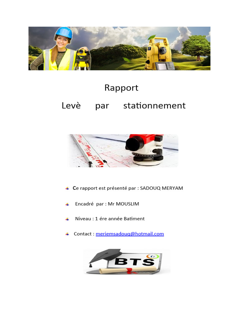 Rapport sur le lever topographique | PDF | Méthodes et références ...