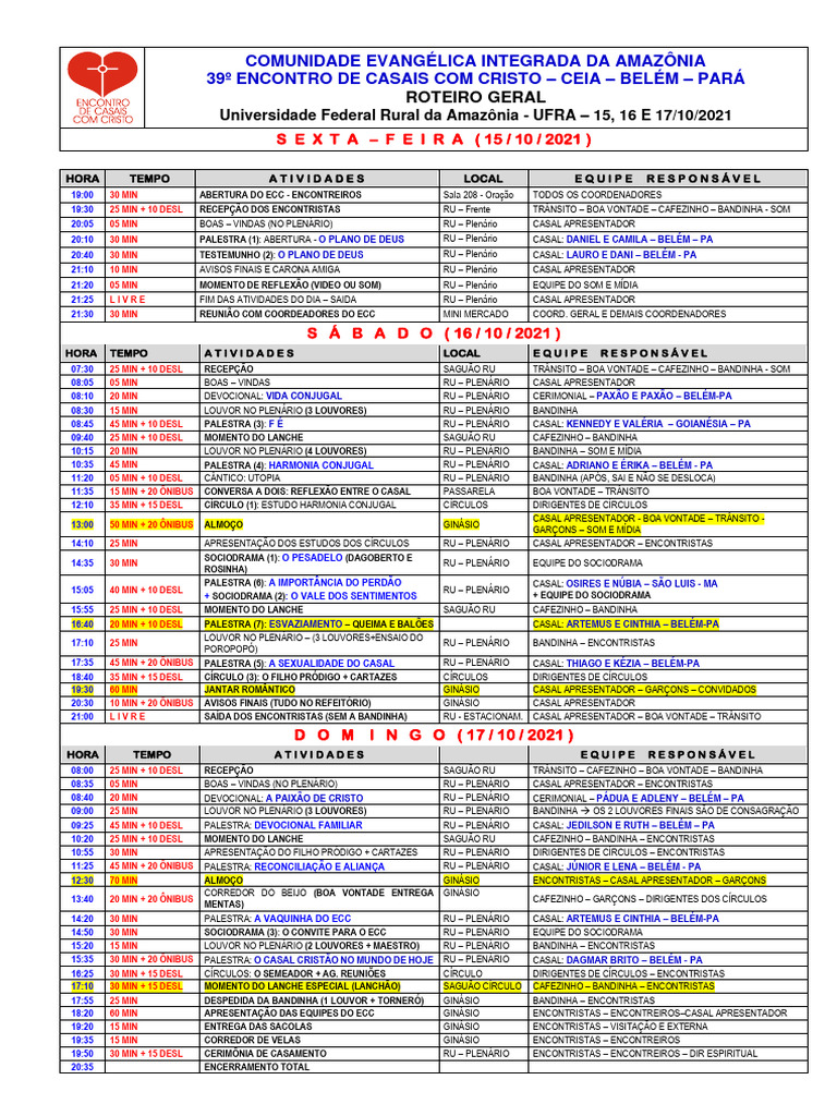 Roteiro (Novo) Do 39º Ecc Ceia | PDF | Arte