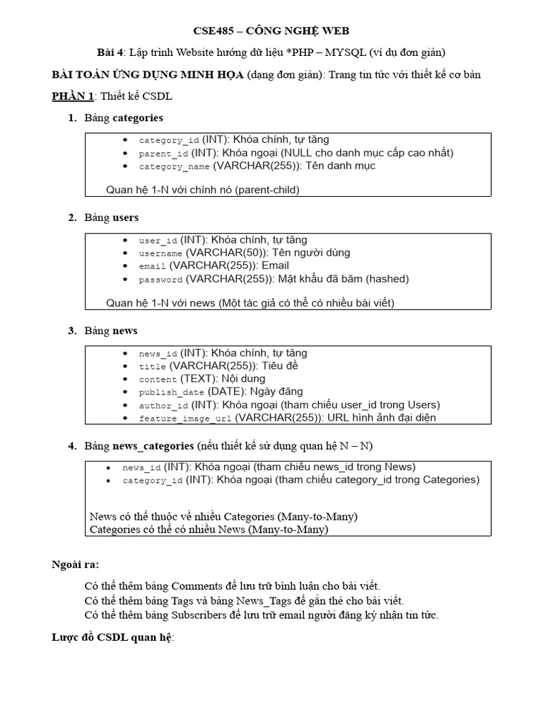 CSE485 - Bai 4 | PDF