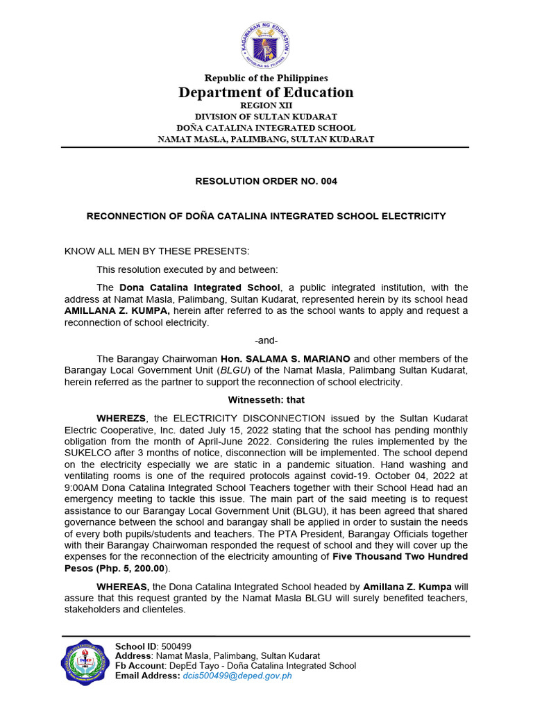 Resolution for Electrification | PDF