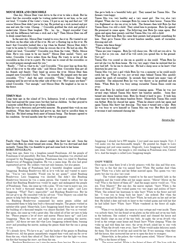 Narrative Text | PDF | Snow White