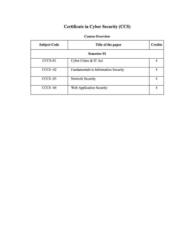 Syllabus CertificateCyberSecurity | PDF