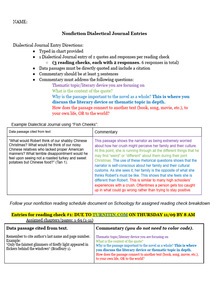 2023 Dialectical Journals Nonfiction Unit | PDF | Social Science