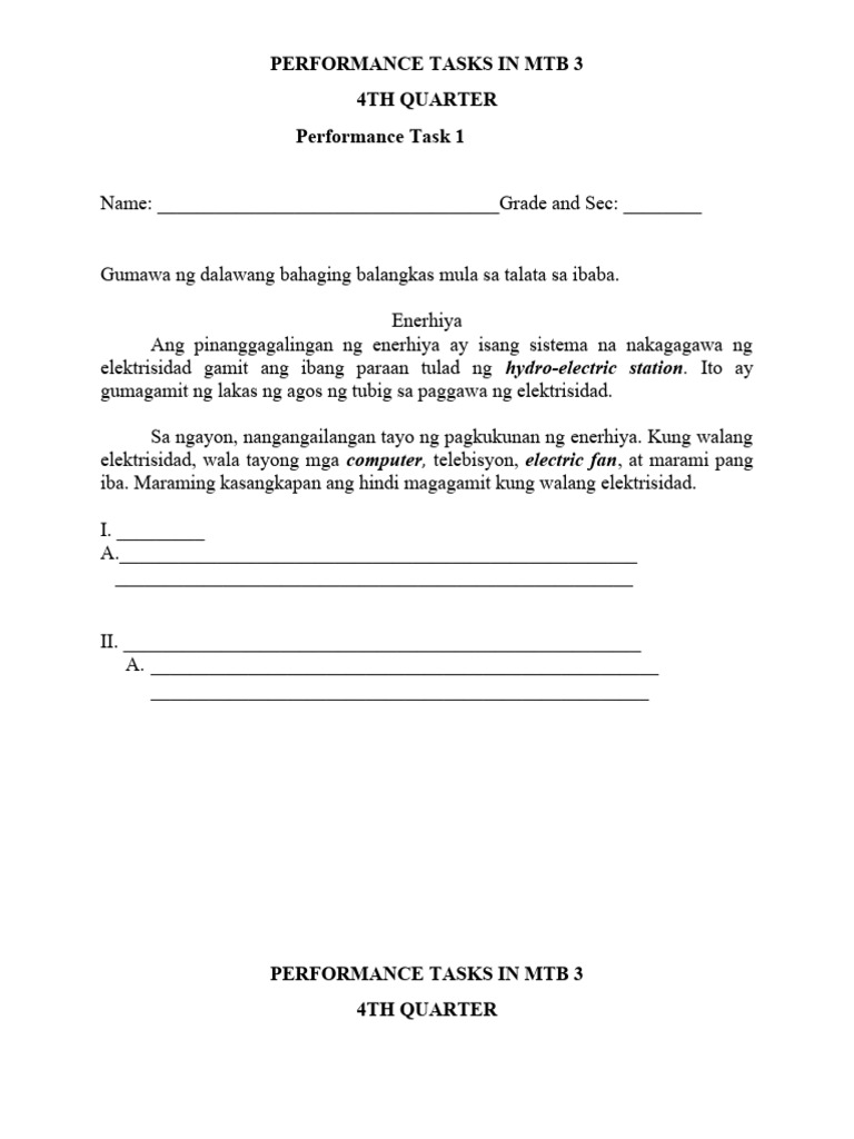 MTB-3-Q4 Performance Task | PDF
