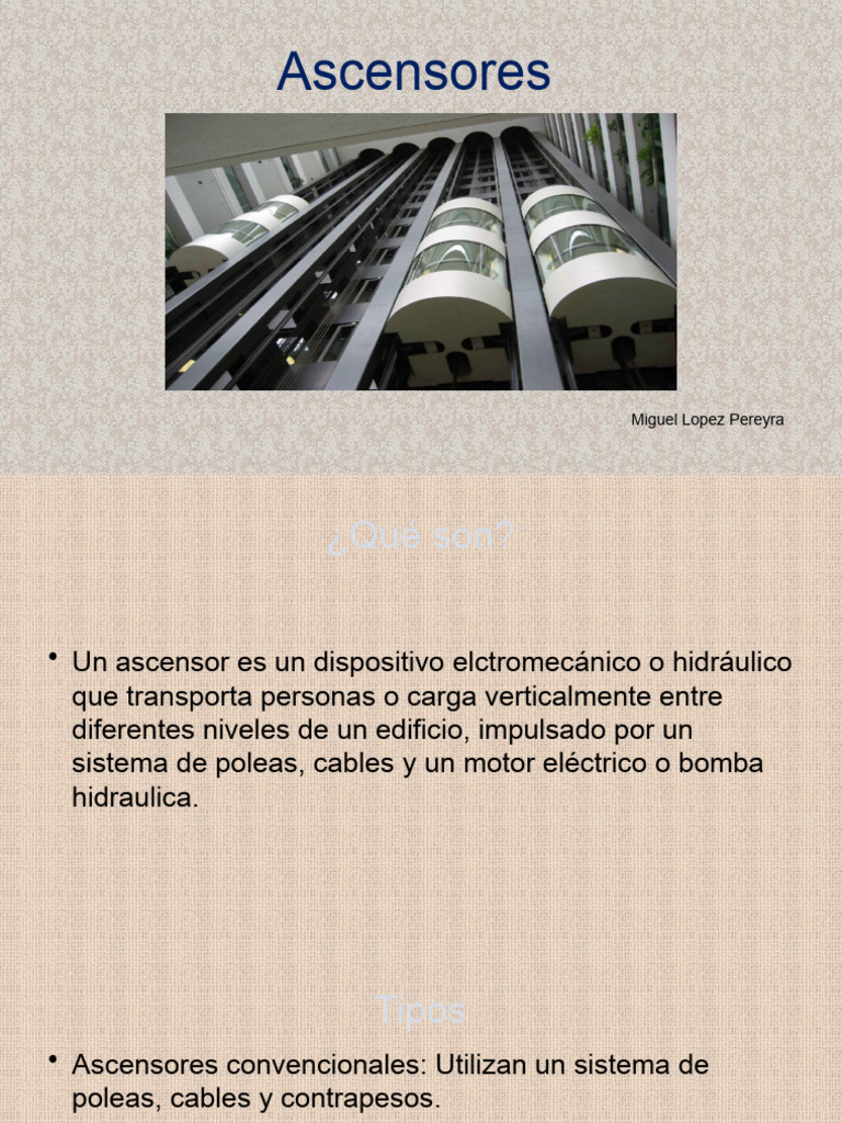 introduccion Ascensores | PDF | Ascensor | Bienes manufacturados