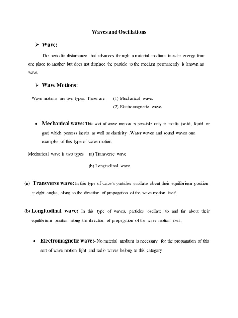 Waves and Oscillations | PDF | Waves | Oscillation