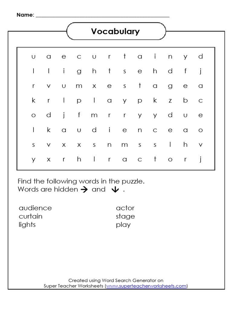 Super Teacher Worksheets Vocabulary | PDF | Word Search | Puzzles