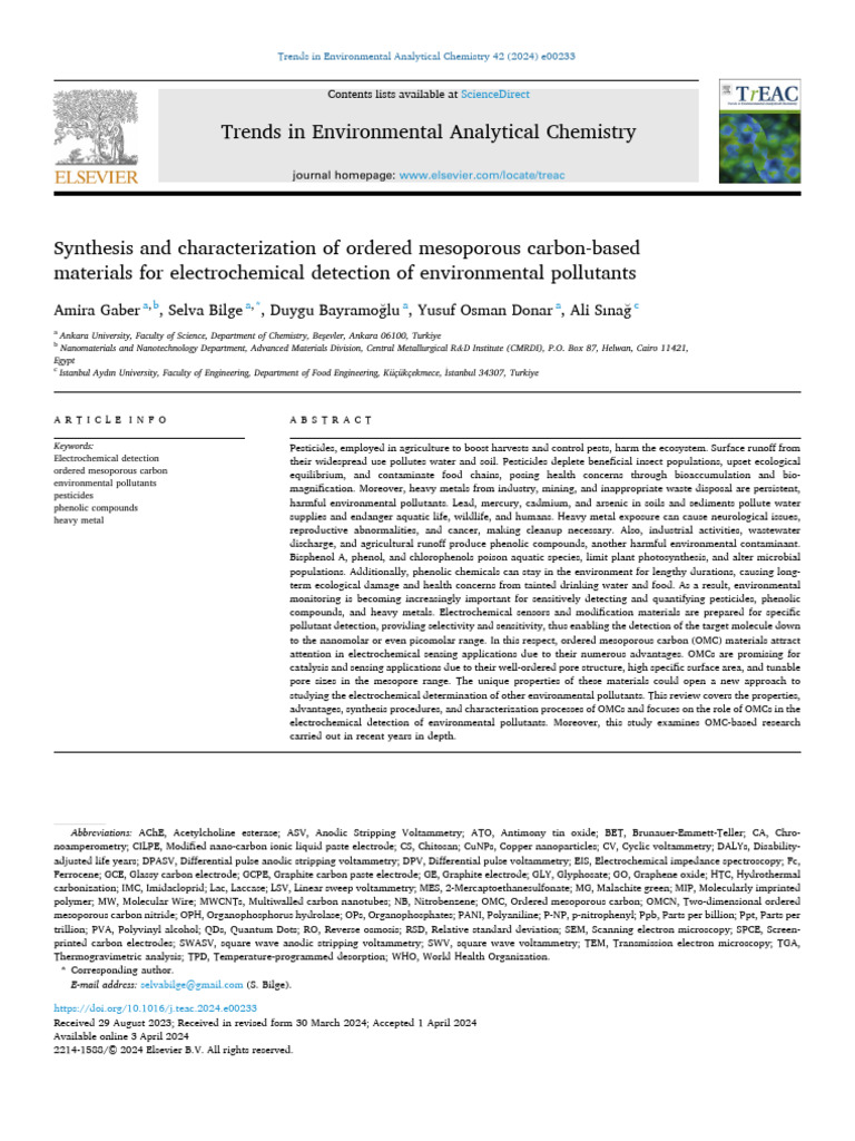 Trends in Environmental Analytical Chemistry | PDF | Pesticide | Water ...