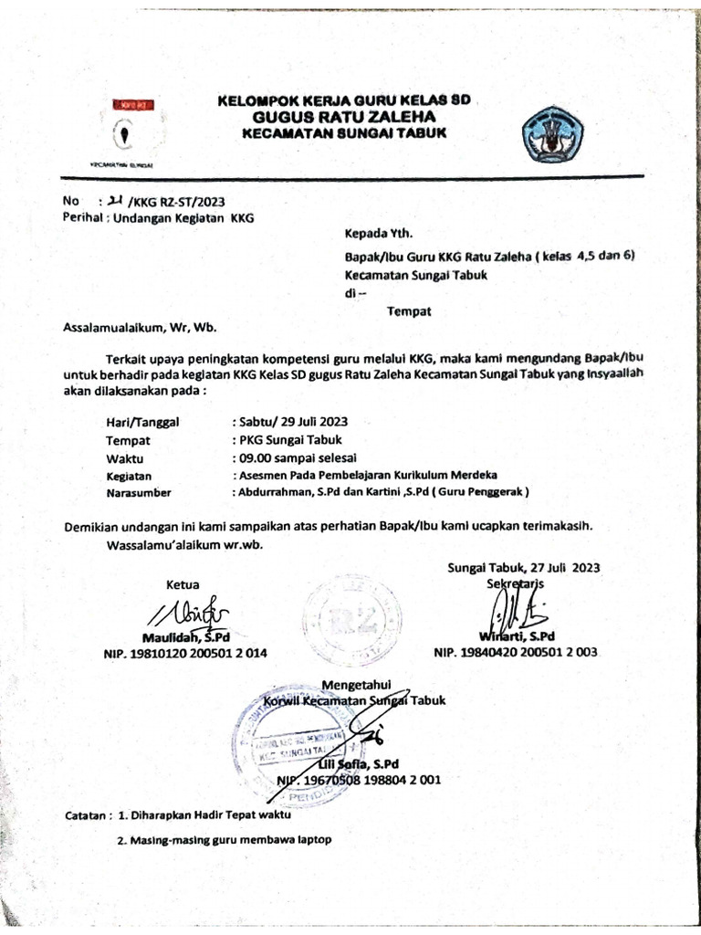 Undangan KKG-2023 | PDF
