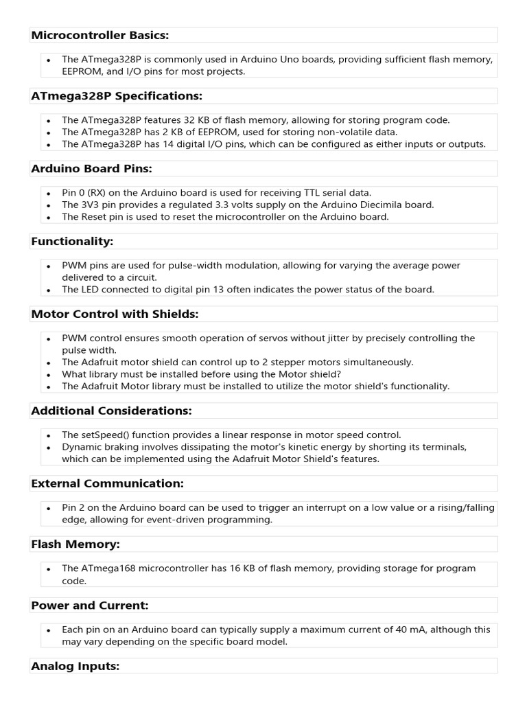 ATmega328P Arduino Motor Control Guide | PDF | Arduino | Microcontroller