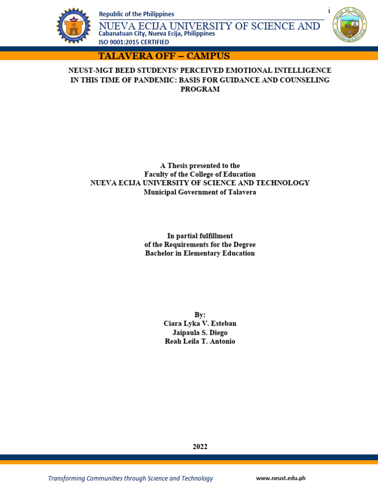 Quantitative Research - Sample Thesis | PDF | Emotional Intelligence ...