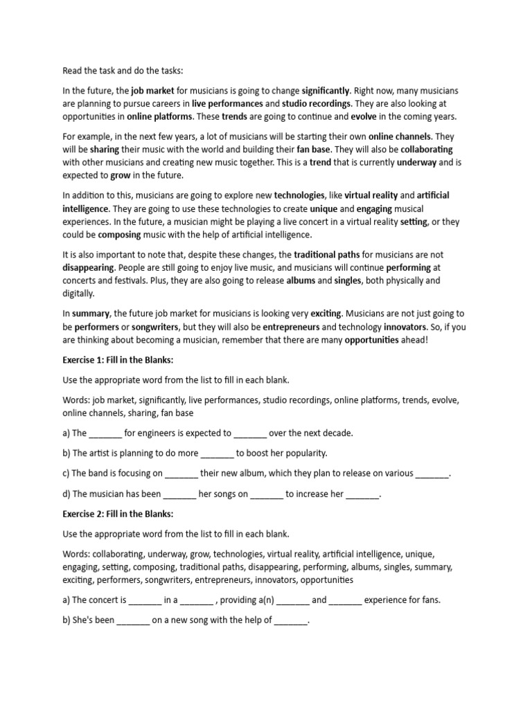 A2-B1 Job Market (Future Tenses) | PDF | Human Communication