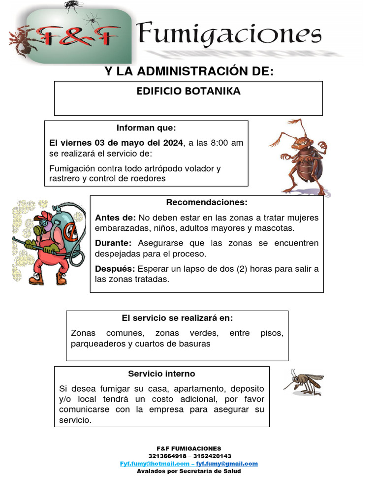 Protocolo Fumigacion Edificio Botanika | PDF