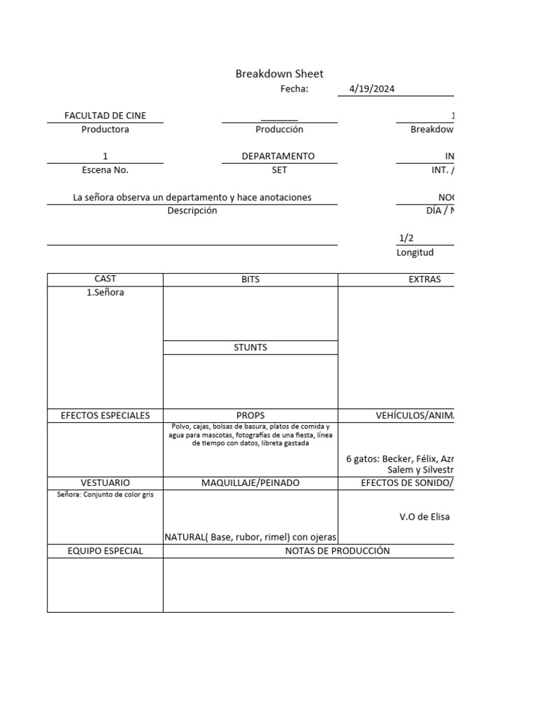 Breakdown Formato | PDF