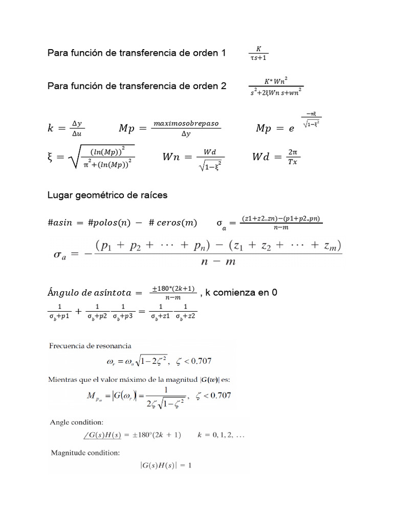 Fórmulas Modelos | PDF