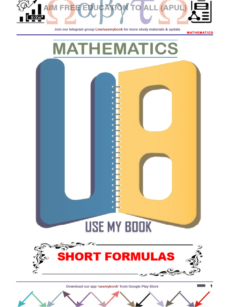 Math Formula Book | PDF | Ellipse | Euclidean Plane Geometry
