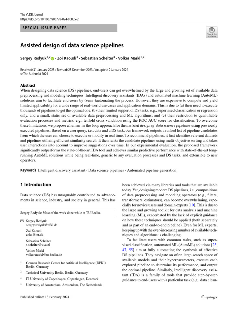Assisted Design of Data Science Pipelines: Specialissuepaper | PDF ...