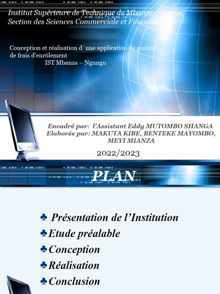 Presentation Projet Tutore l2 Ig | PDF | Langage de programmation | Microsoft Excel