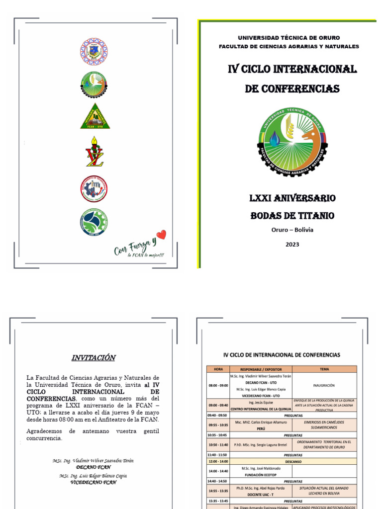 IV Ciclo de Conferencias 2024 Fcan | PDF