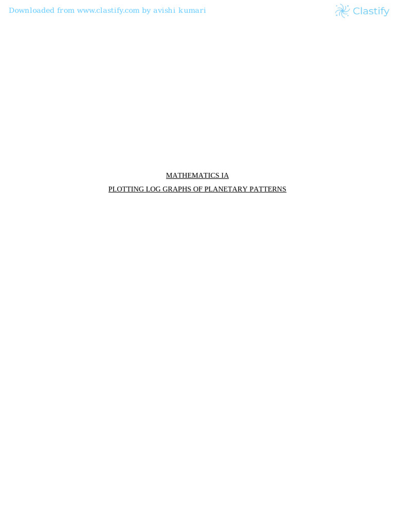 Plotting Log Graphs of Planetary Patterns | PDF | Planets | Natural ...