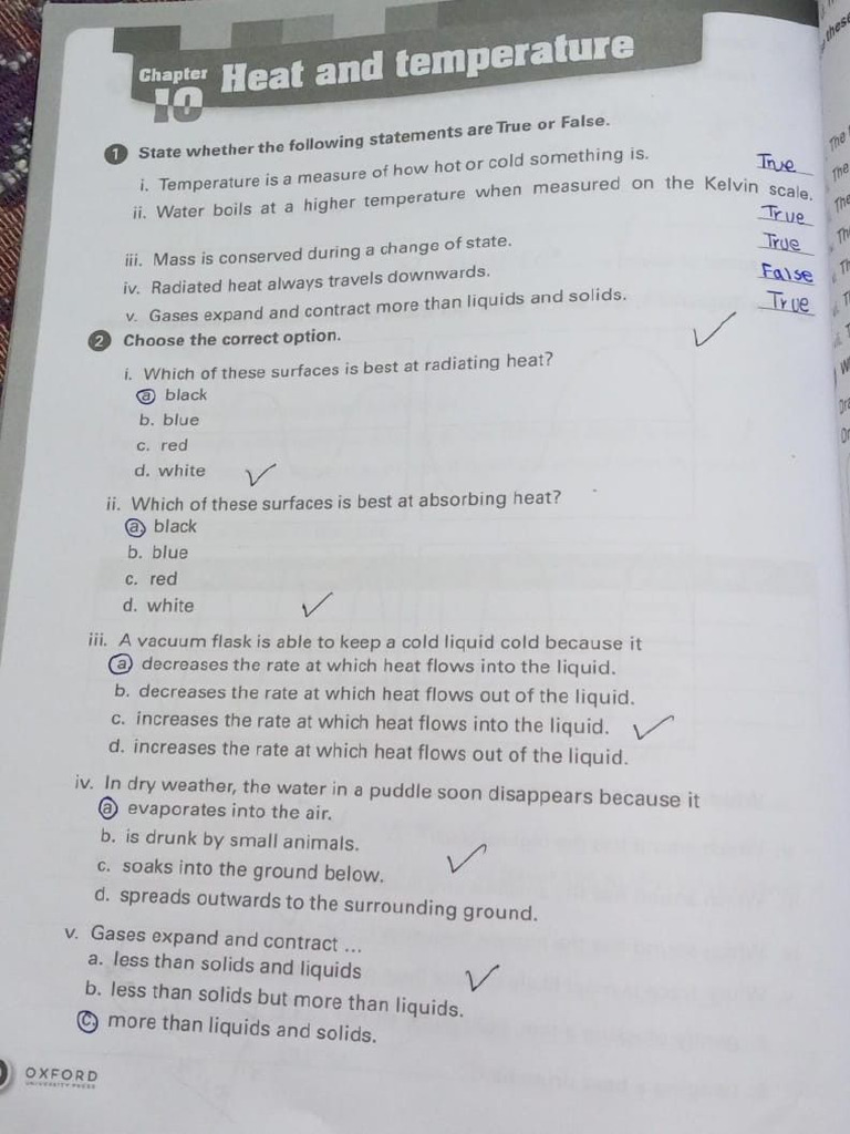 Workbook Ch. #10 Heat and temperature | PDF