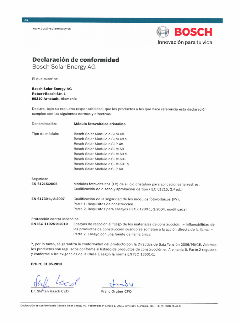 BOSCH-serie-C-SI-declaracion-conformidad-ES | PDF
