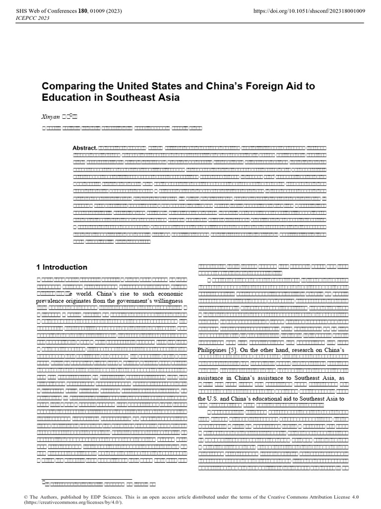 U.S. vs. China: Education Aid in Southeast Asia | PDF | Aids | China