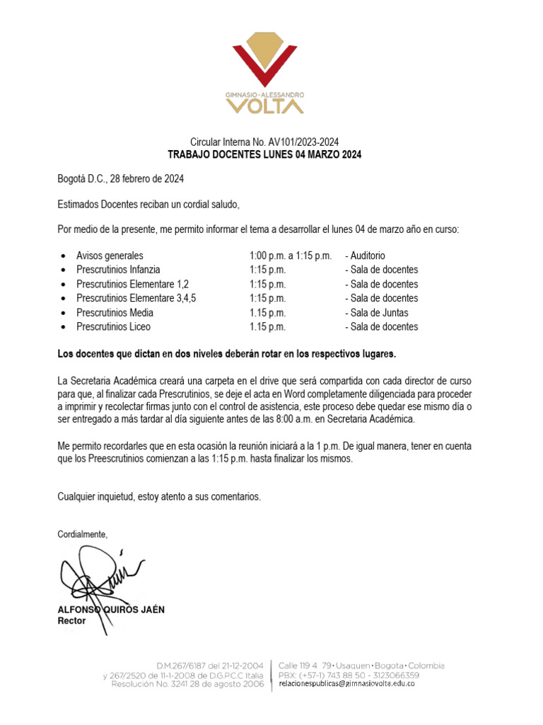 Circular Interna No.101 | PDF