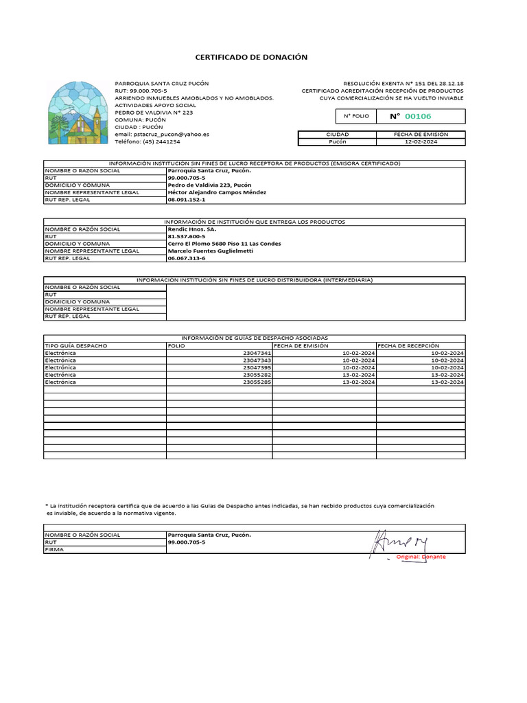 Plantilla Certificado Donacion 106-2 | PDF