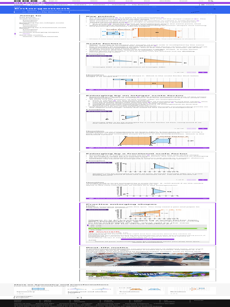 Enlargement - KS3 Maths - BBC Bitesize 6 | PDF | Euclidean Geometry ...