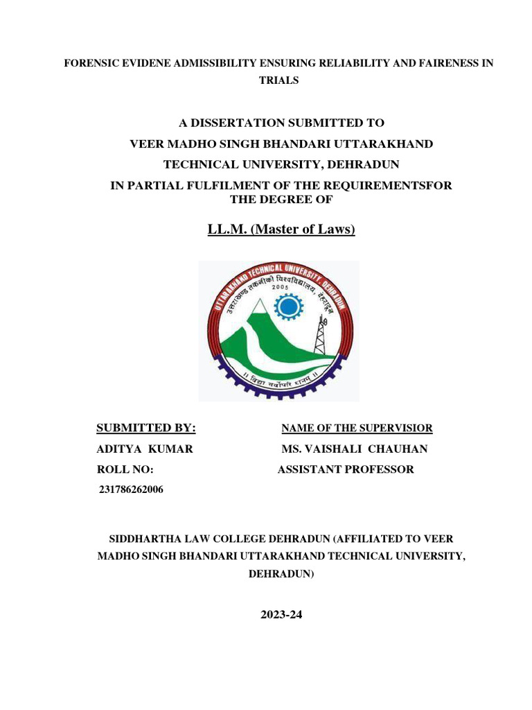 ADMISSIBILITY OF FORENSIC Done | PDF | Microsatellite | Dna Profiling