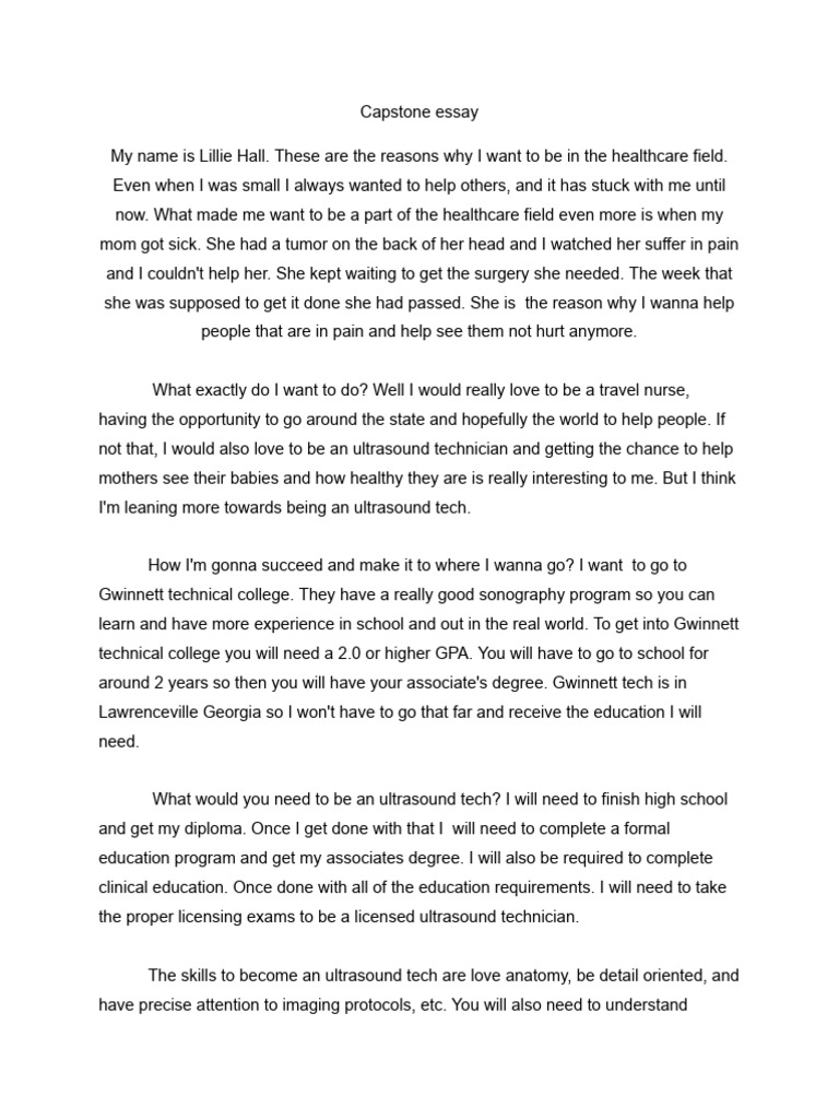 Capstone Essay | PDF | Medical Ultrasound | Medical Imaging