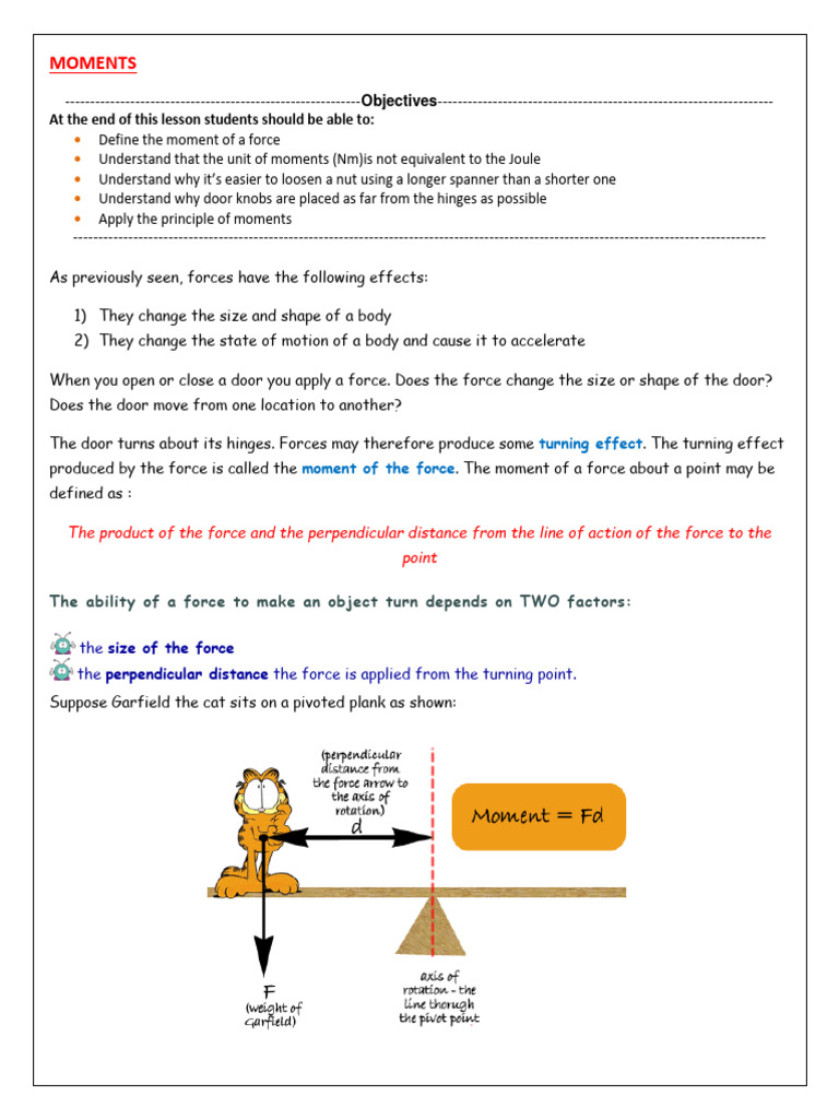 Principle of MOMENTS | PDF | Force | Lever