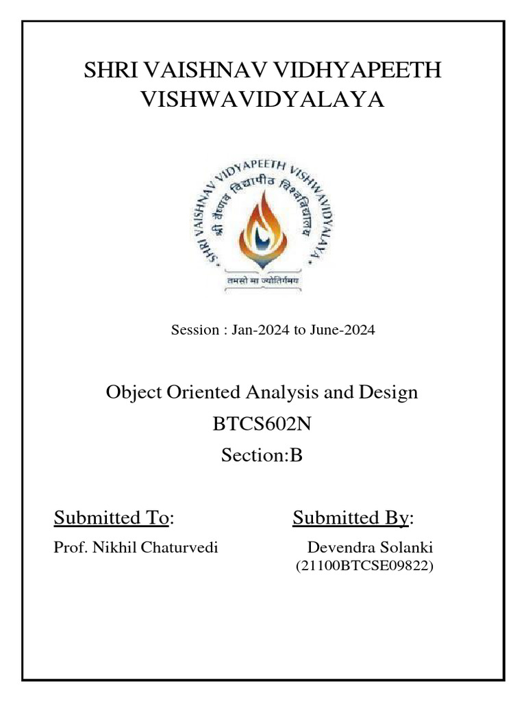 Devendra Ooad | PDF | Object Oriented Programming | Use Case Devendra Ooad | PDF | Object Oriented Programming | Use Case