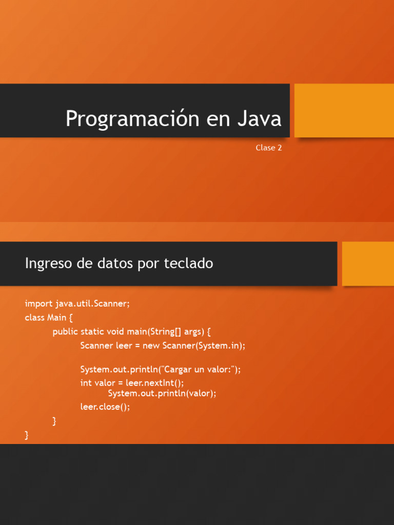 Java: Entrada y Operadores Básicos | PDF | Métodos y materiales de enseñanza
