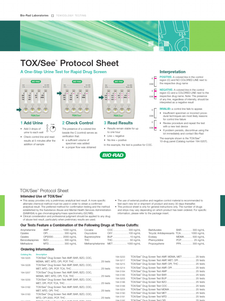 tox see | PDF | Drug Test | Psychoactive Drugs