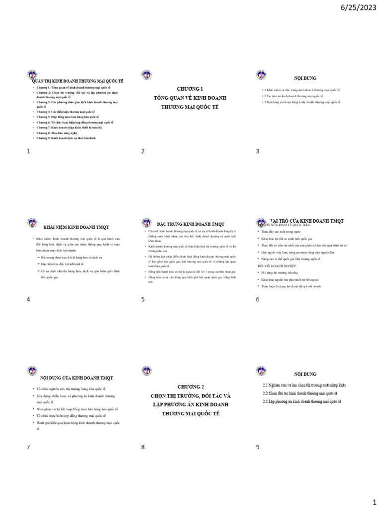 Tổng Quan Về Kinh Doanh Tmqt | PDF